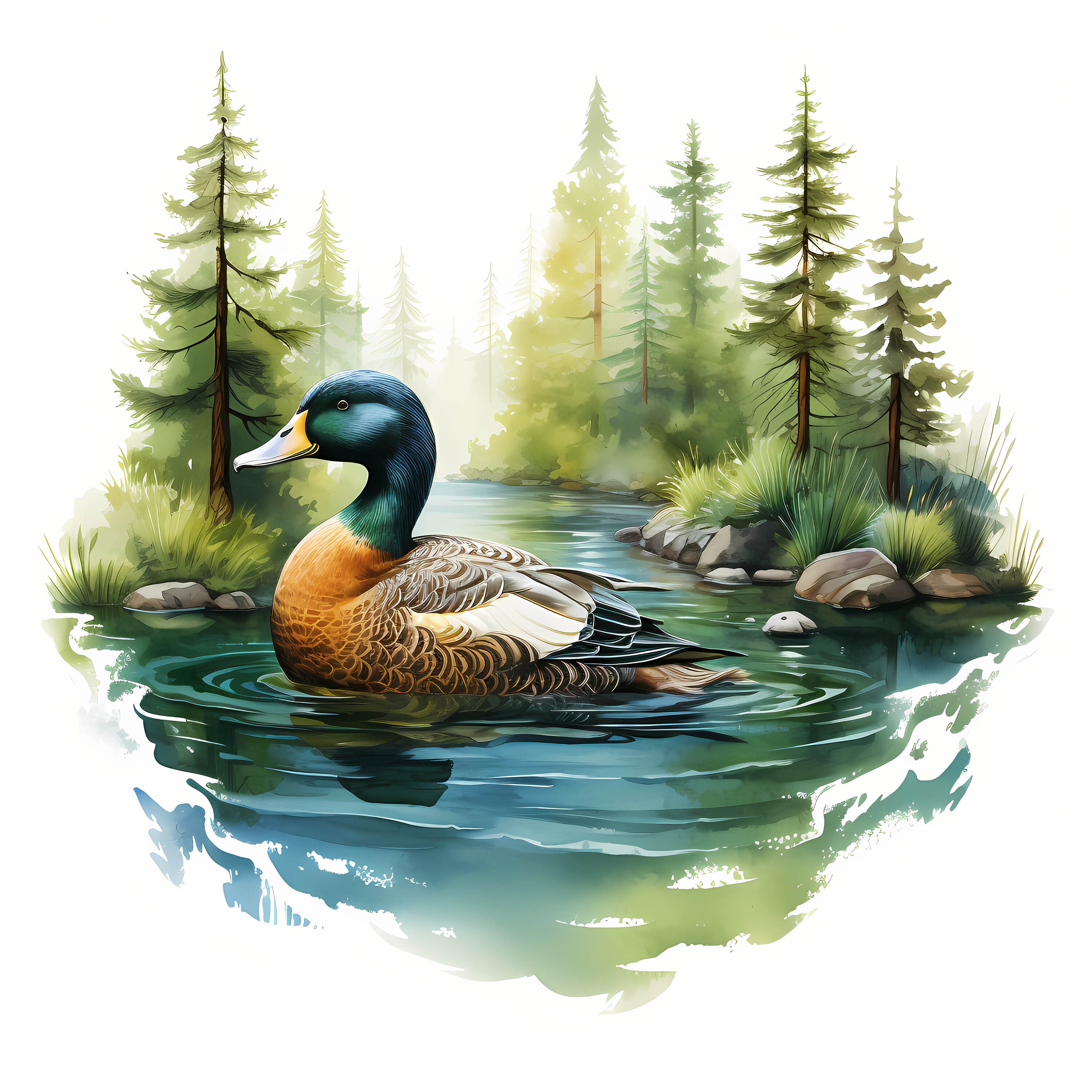 Swimming Duck Watercolor Clipart Bundle, Cute Colorful Swimming Duck ... Swimming Duck Watercolor Clipart Bundle, Cute Colorful Swimming Duck ...