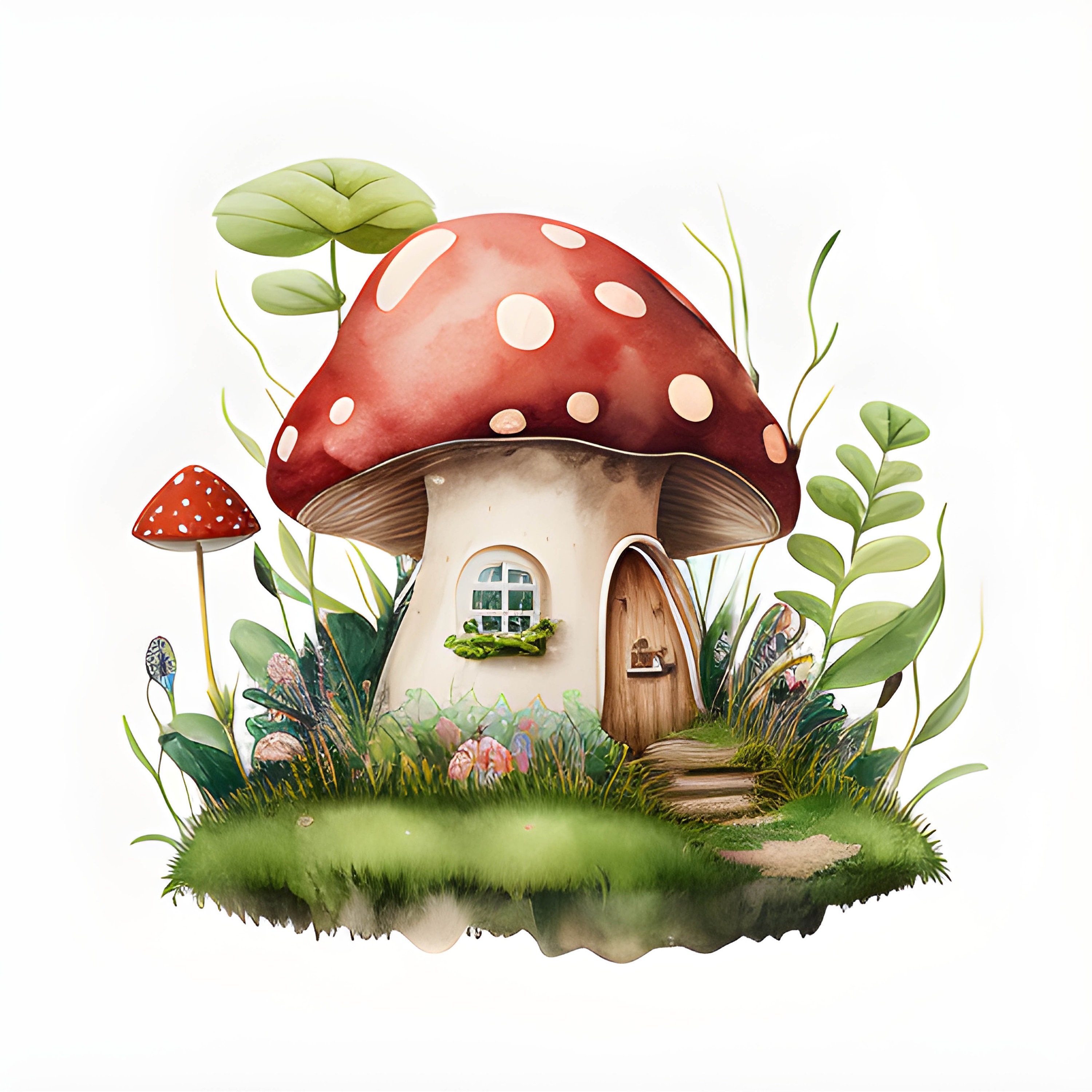 Watercolor Mushrooms Clipart Cute Forest Nature Toadstool - Etsy