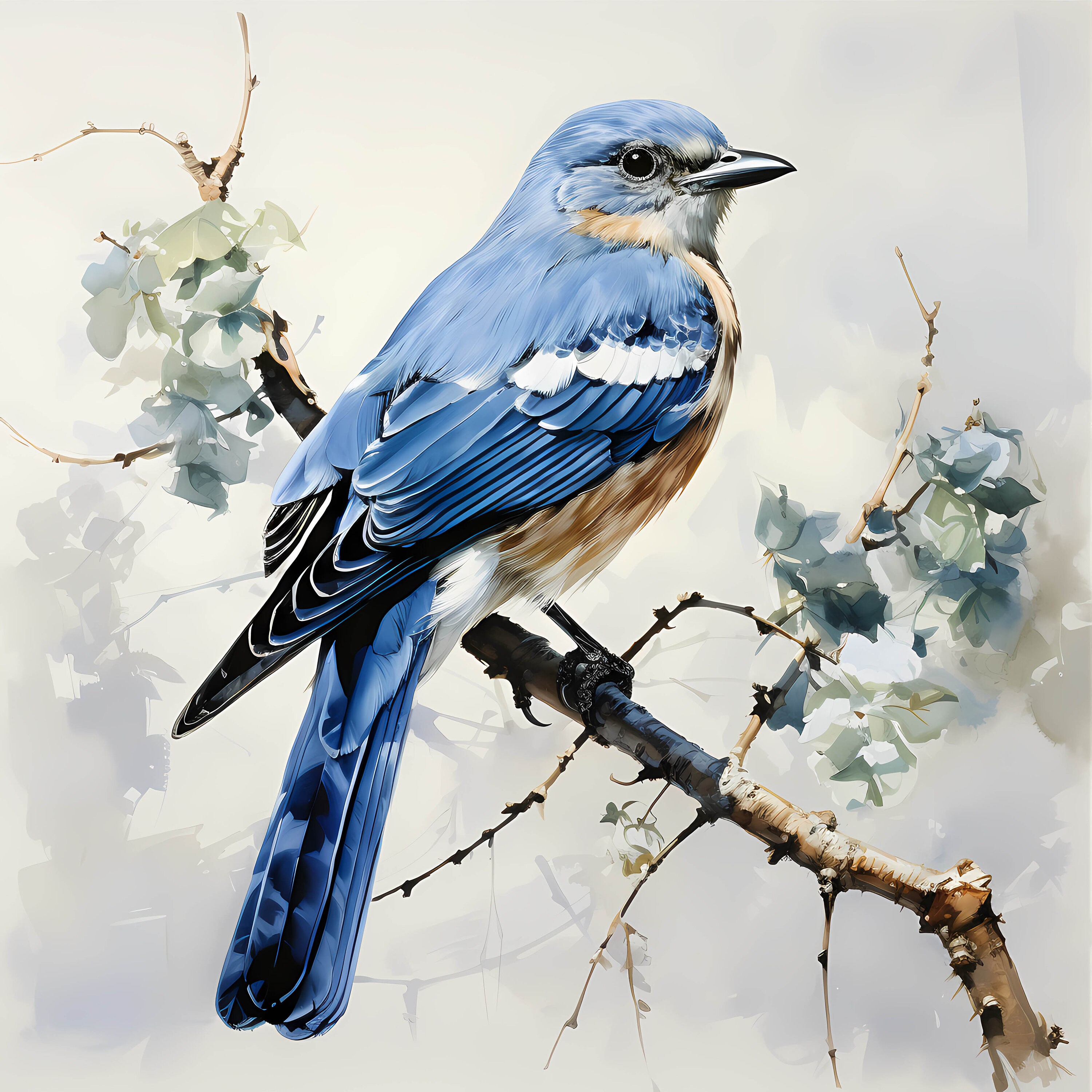 Bluebird Watercolor Clipart Bundle, Cute Colorful Bluebird Set, Nursery ...