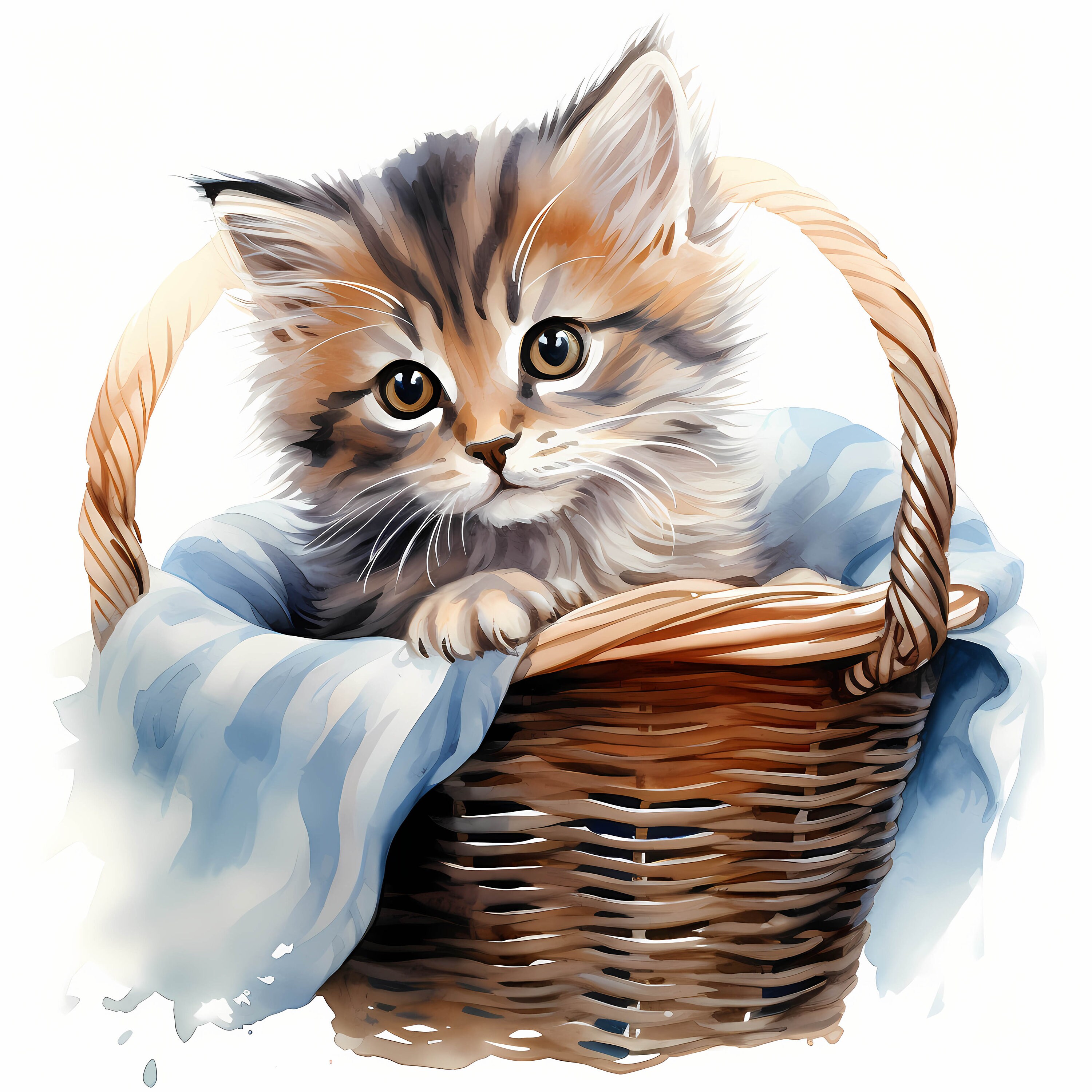 Cute Kitten Watercolor Clipart Funny Cat Clipart Sublimation - Etsy