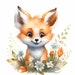 Cute Baby Fox Watercolor Clipart Bundle, Funny Fox Clipart, Sublimation ...