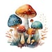 Watercolor Mushrooms Clipart, Cute Forest Nature Toadstool Clipart ...