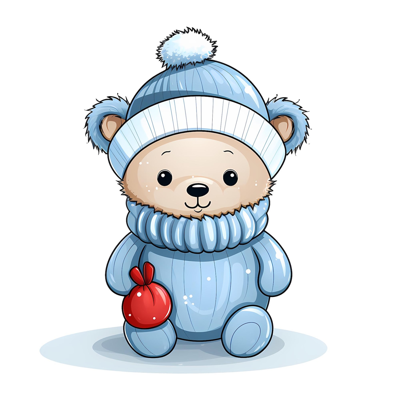 Cute Blue Teddy Bear Watercolor Png Clipart Teddy Bear Etsy