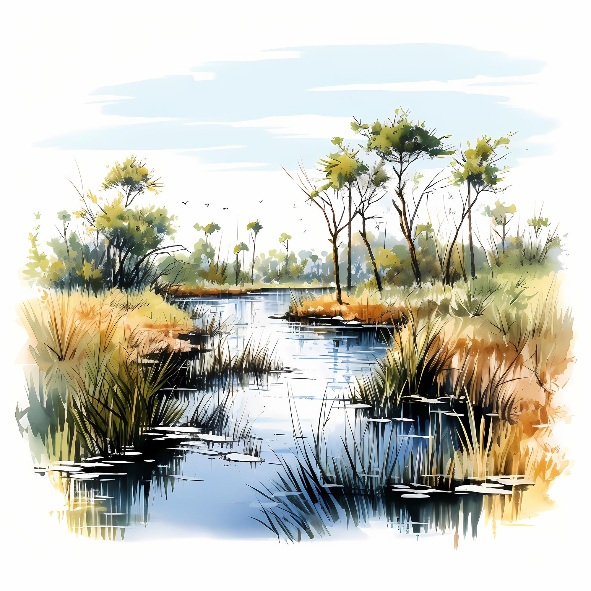 Everglades National Park Watercolor Sketch Art Bundle - Etsy