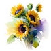 Sunflower Bouquet Watercolor Clipart, Watercolor Floral Clipart ...