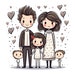 Happy Family Watercolor PNG Clipart Bundle, Mom, Dad, Kids Birthday ...
