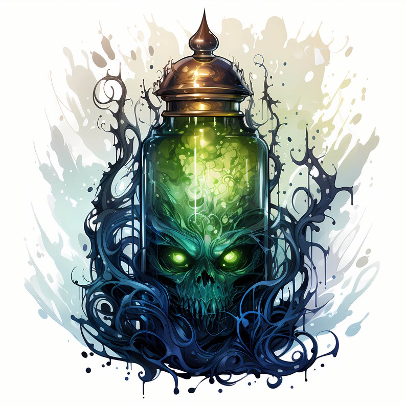 Halloween Witch Potion Watercolor Clipart Bundle Halloween - Etsy