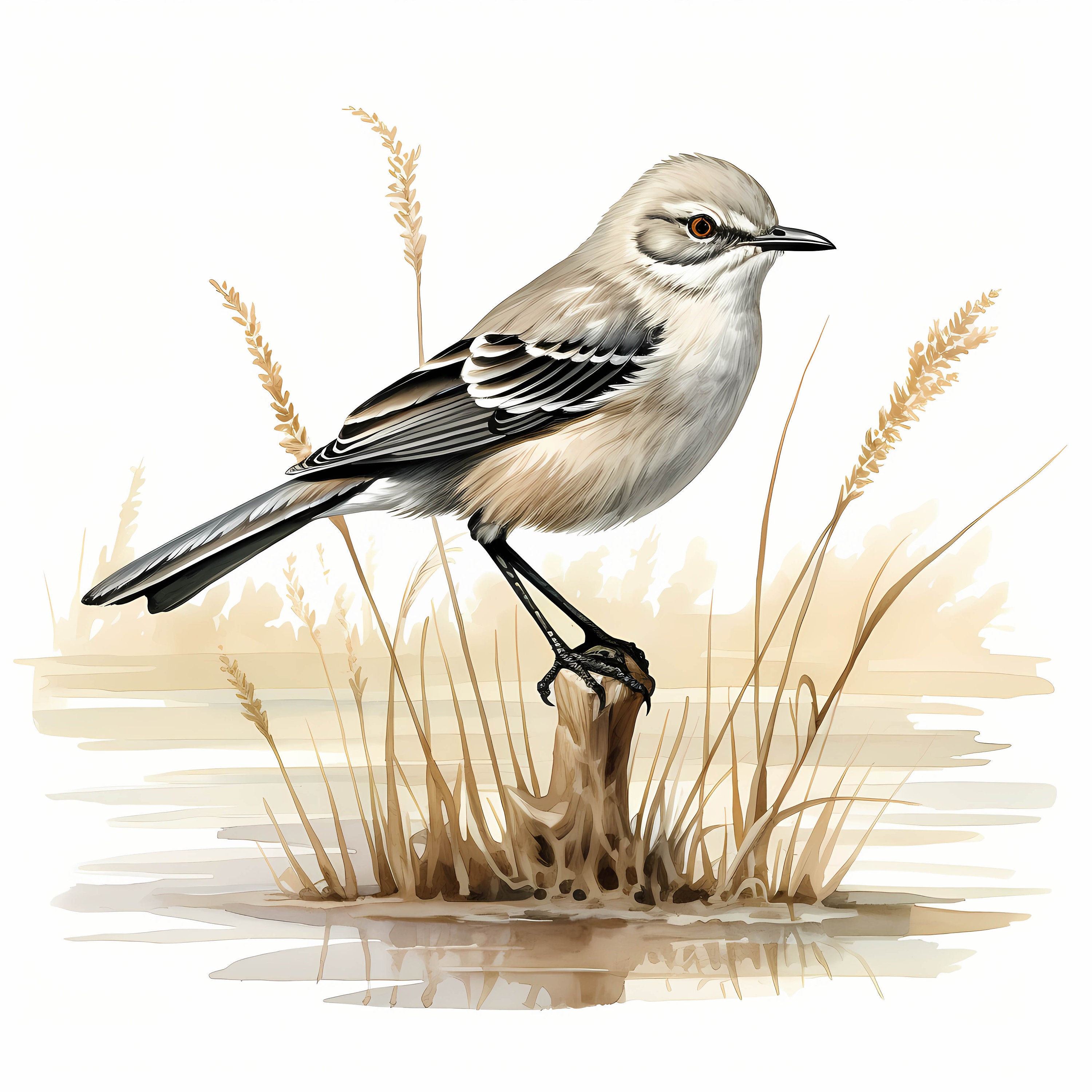 Mockingbird Watercolor Clipart Bundle Colorful Northern - Etsy