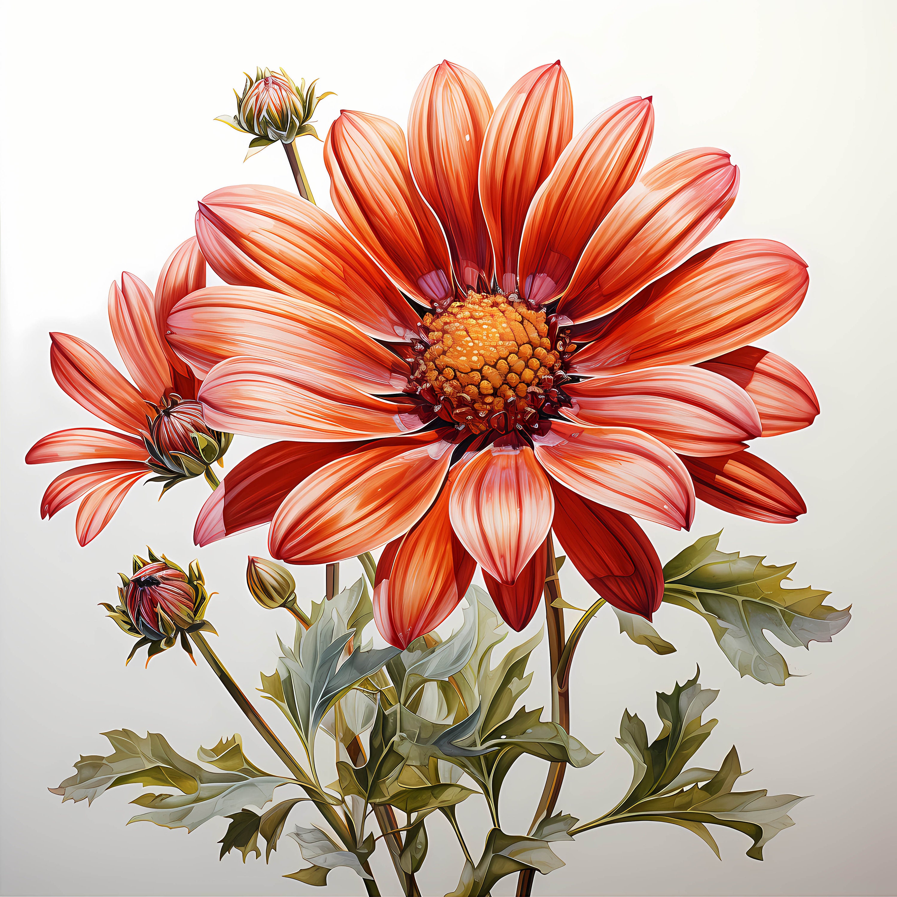 Colorful Daisy Watercolor Clipart, Floral Daisy Clipart, Colorful ...