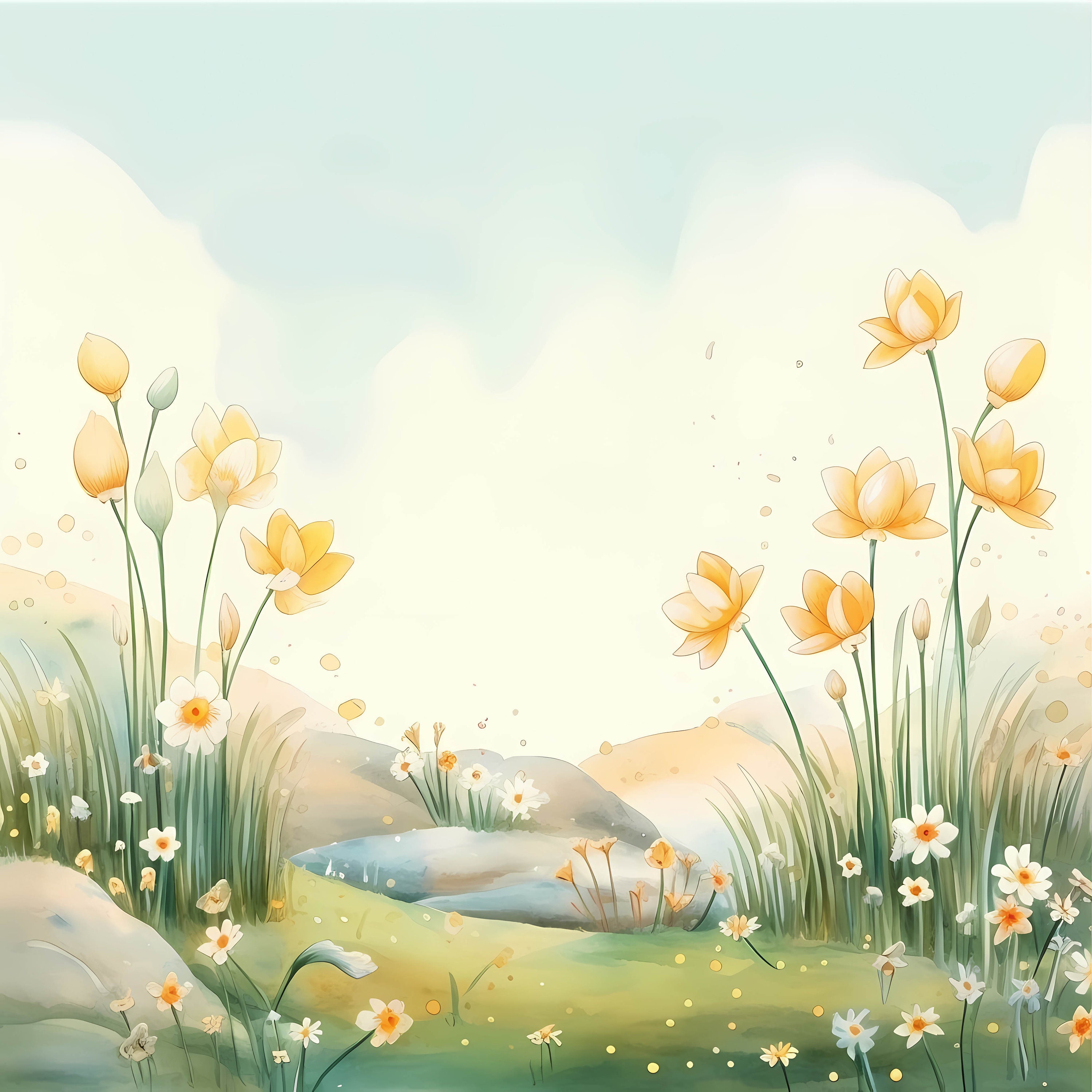 Spring Flowers Watercolor Clipart, Watercolor Floral Daisy Bundle ...