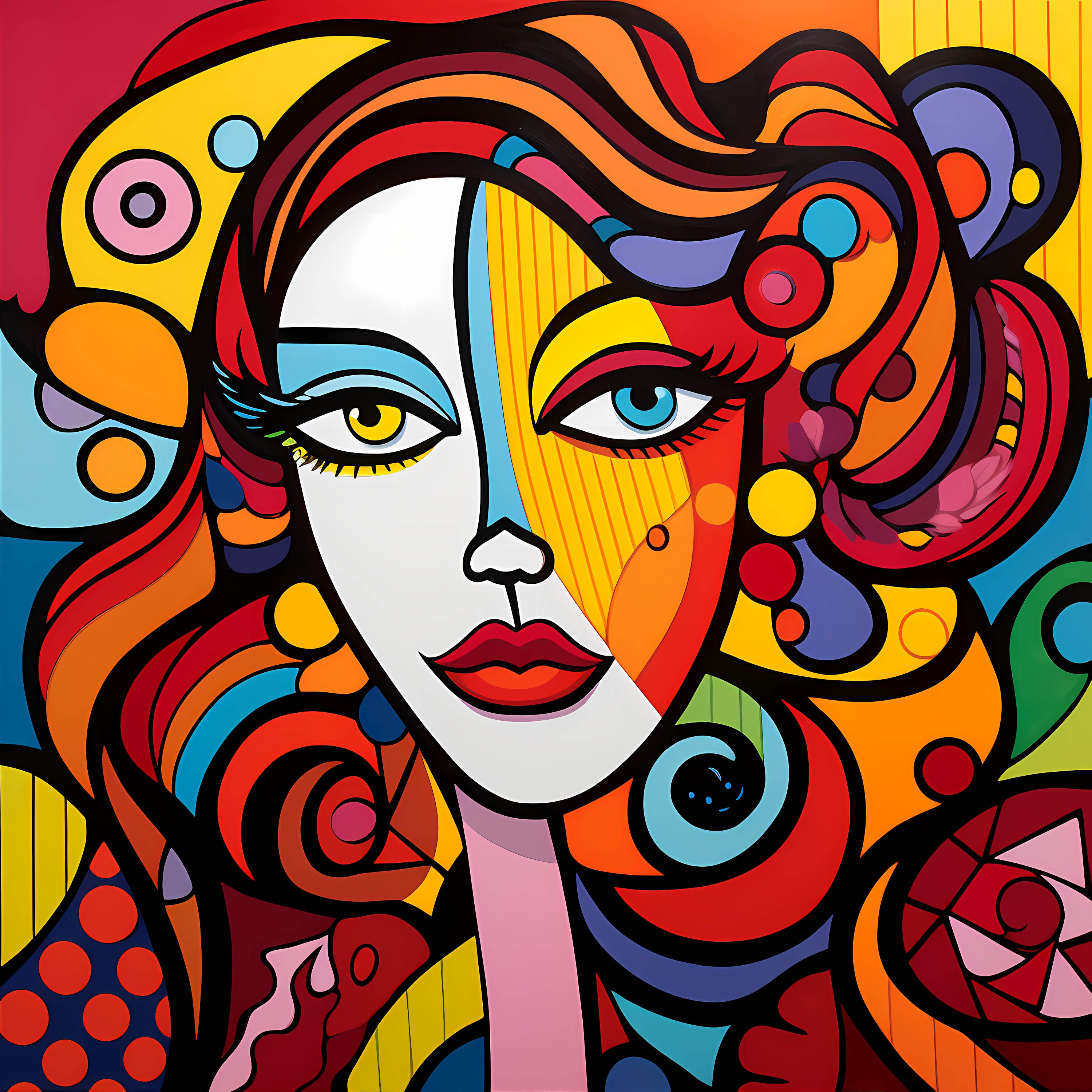 Vibrant Abstract Art Woman Face Board Print Portrait Bundle - Etsy