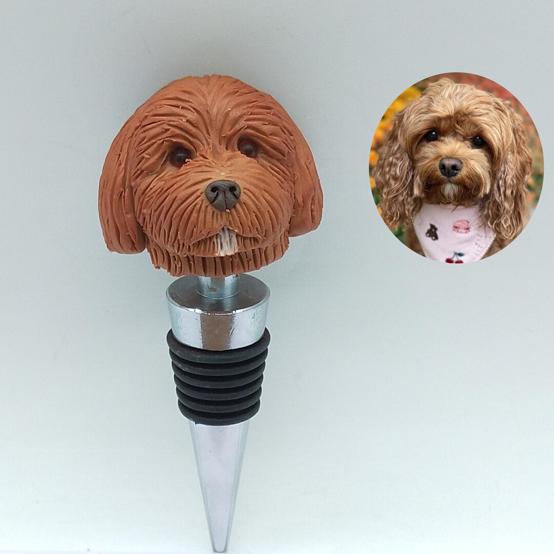 Custom Pet Clay Bottle Opener, Handcrafted Dog Portrait Bottle Stopper ...