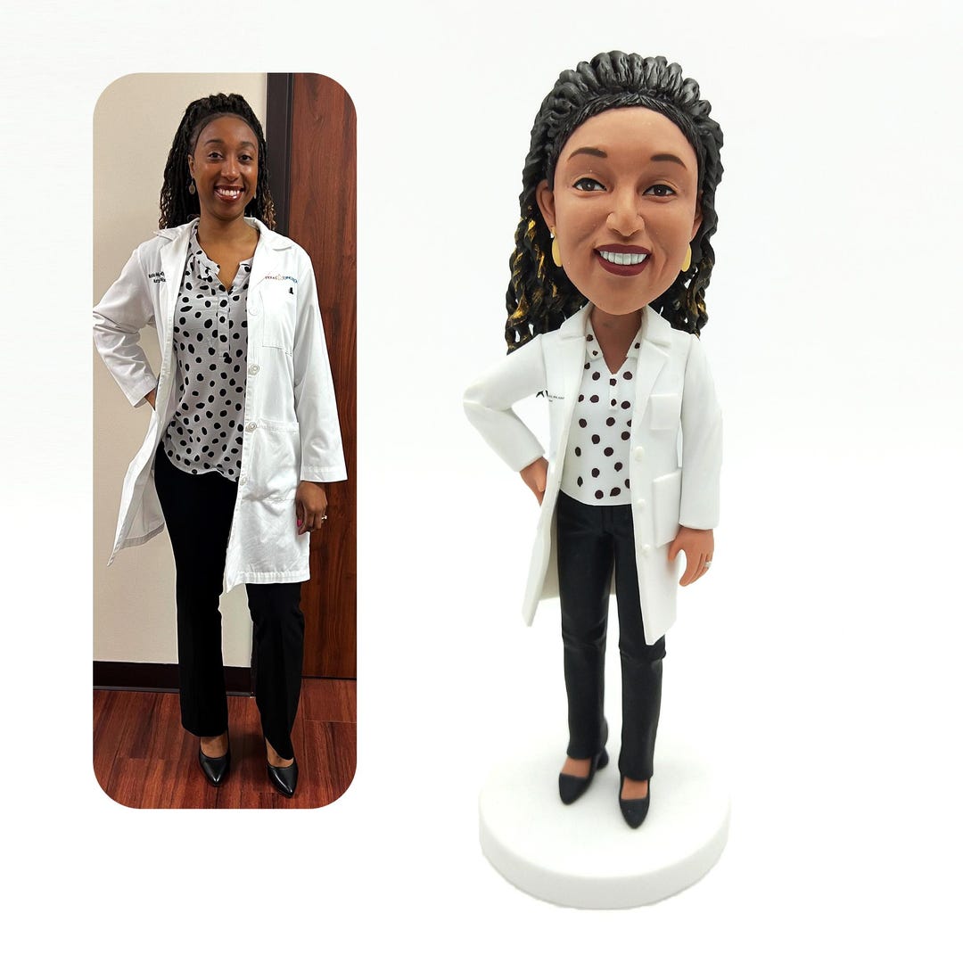 Personalized Bobble Head Doll, Custom Female Doctor Bobble Head Doll ...