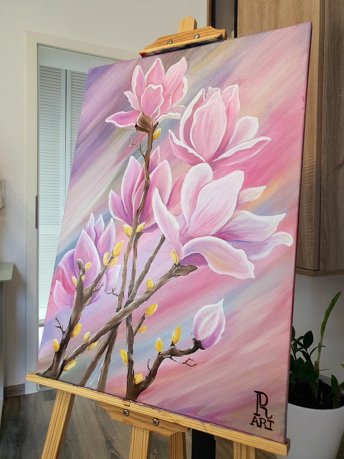 Magnolia Oil Painting Format 50cm/70cm - Etsy