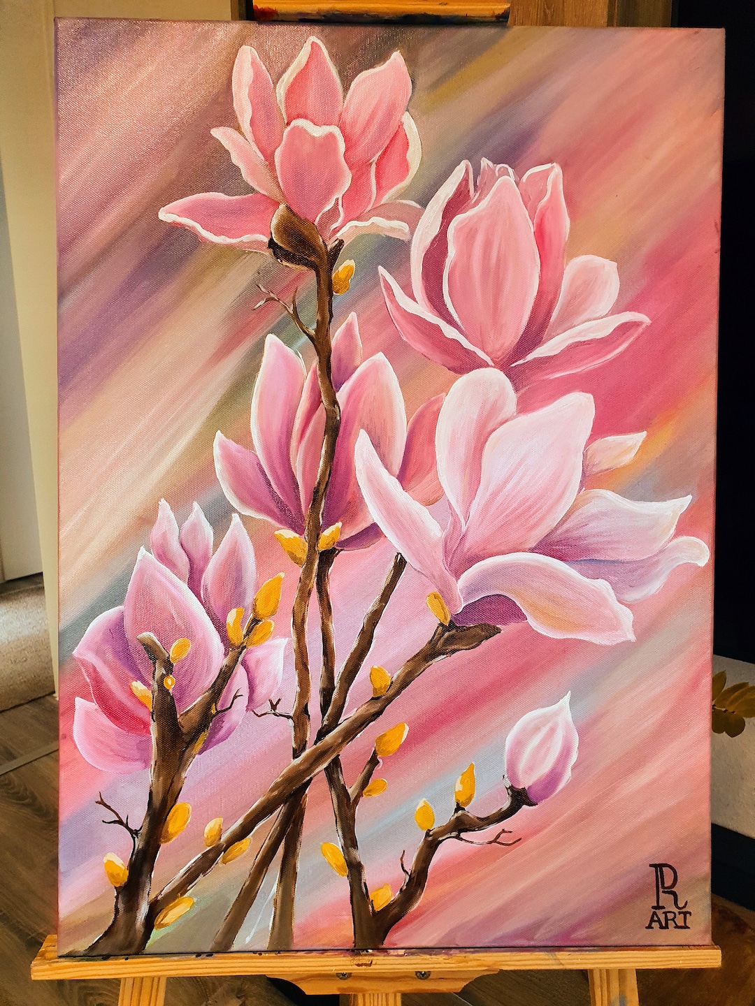 Magnolia Oil Painting Format 50cm/70cm - Etsy