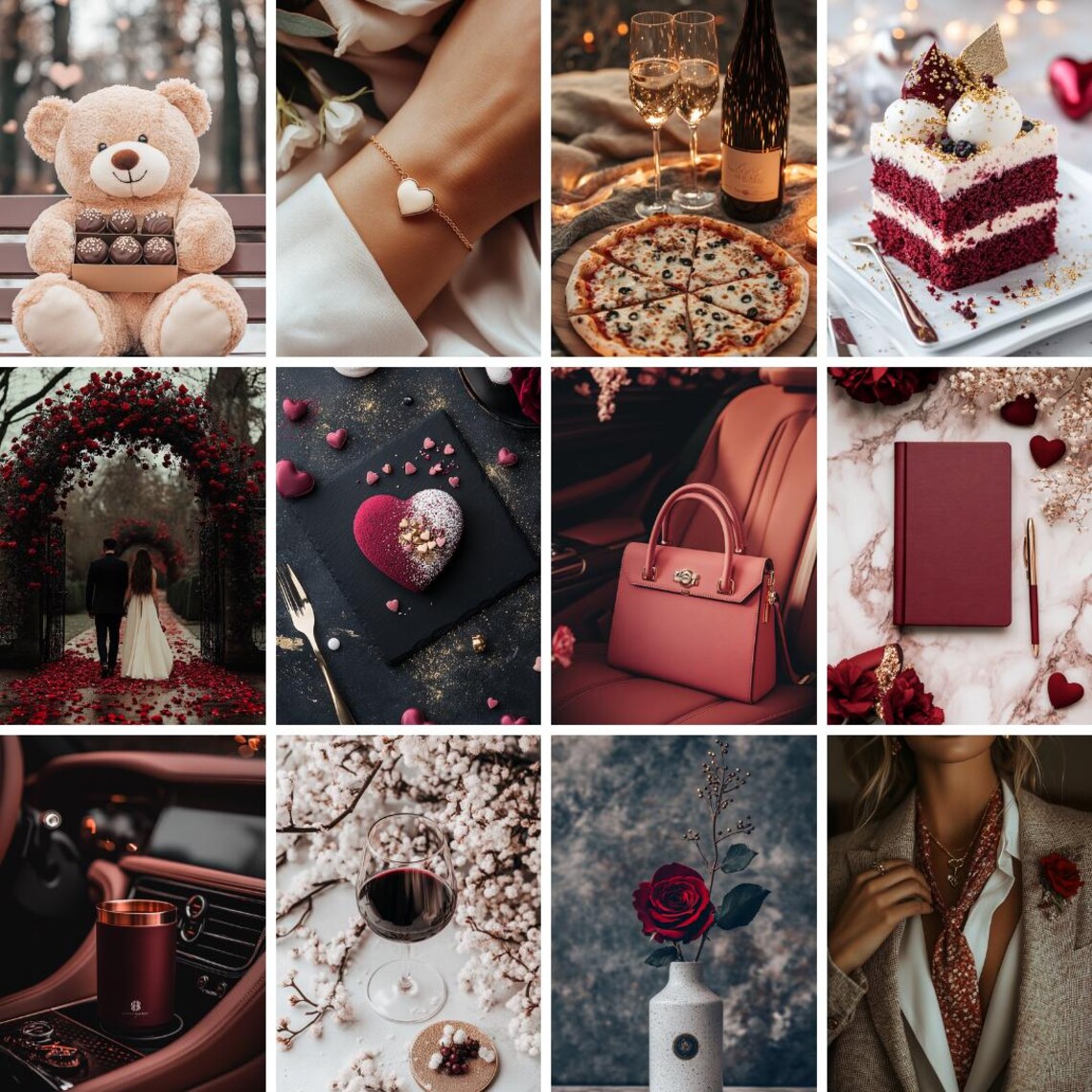 Red Valentine's Day Aesthetic Faceless Stock Photos Bundle for ...