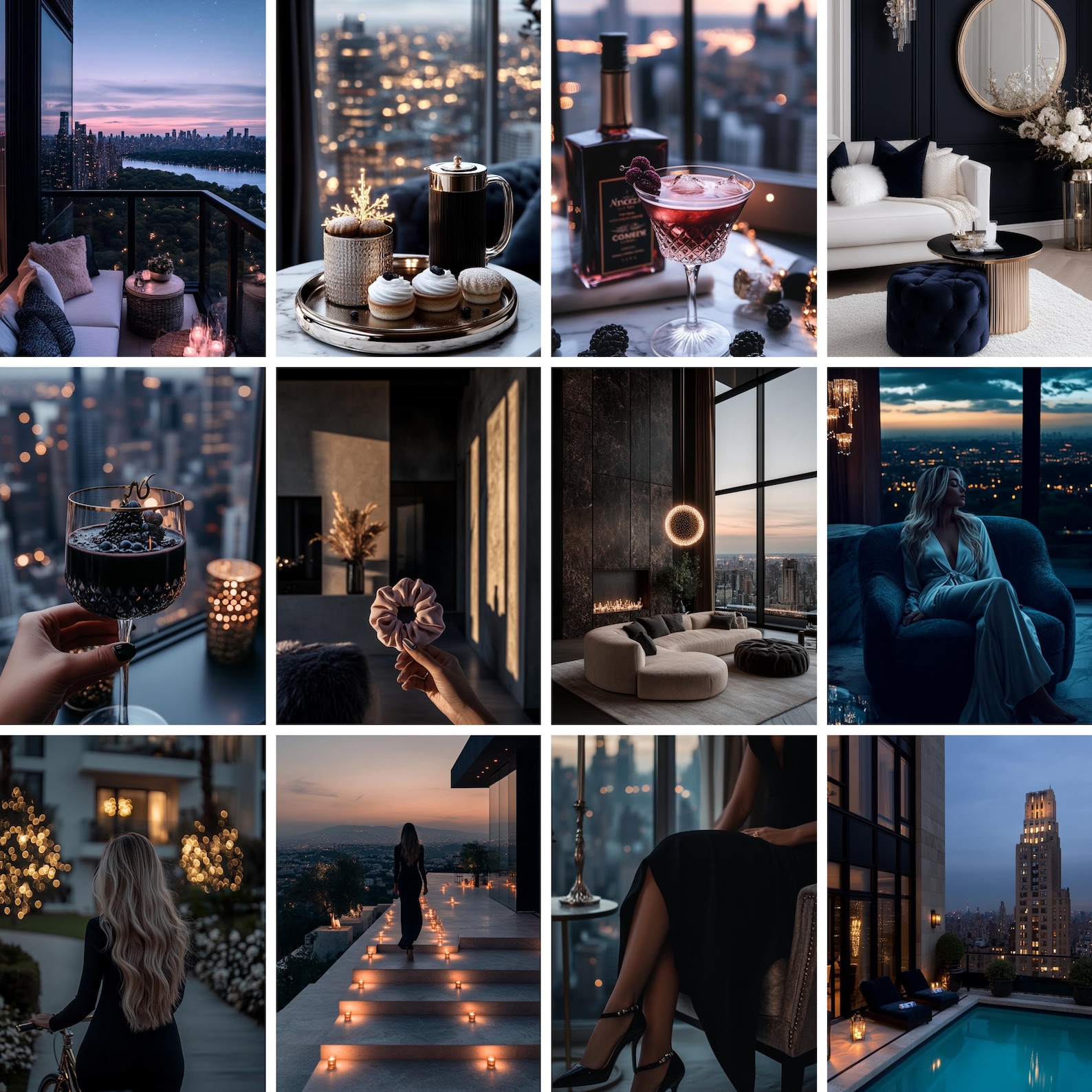 Midnight Luxury Aesthetic Stock Photos Instagram Reel Faceless Digital ...