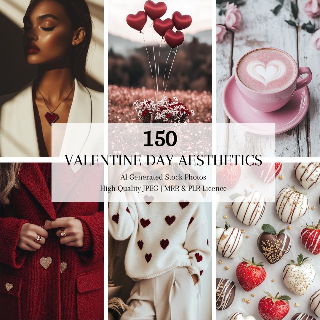 Red Valentine's Day Aesthetic Faceless Stock Photos Bundle for ...