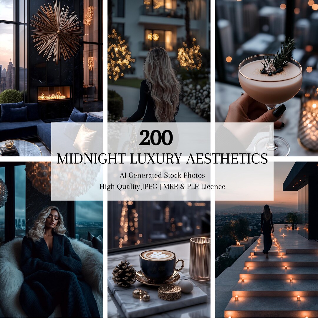 Midnight Luxury Aesthetic Stock Photos Instagram Reel Faceless Digital ...