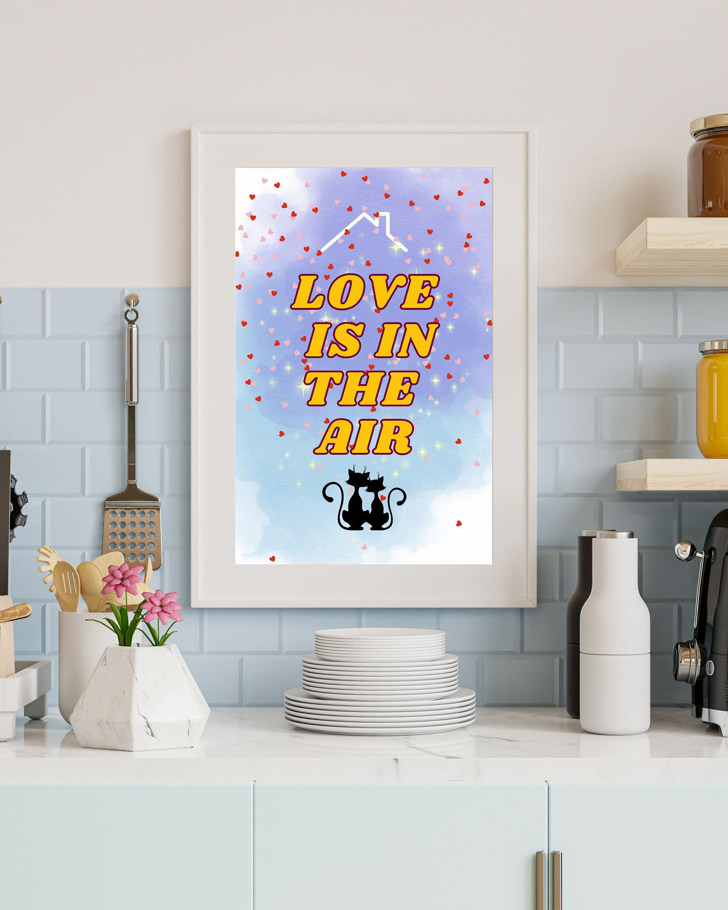 Digital Print love is in the Air, Inspirational Print, Bright Prints ...