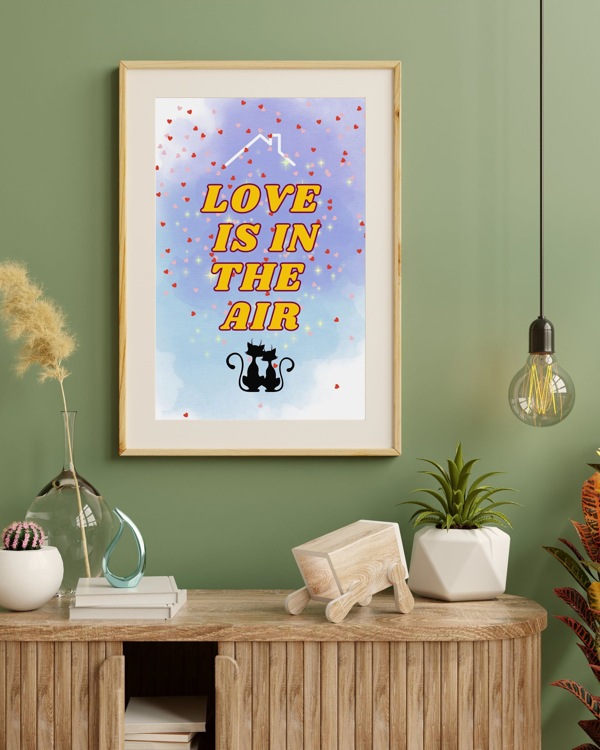 Digital Print love is in the Air, Inspirational Print, Bright Prints ...