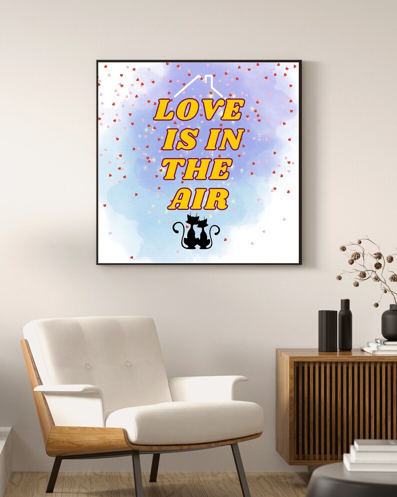 Digital Print love is in the Air, Inspirational Print, Bright Prints ...