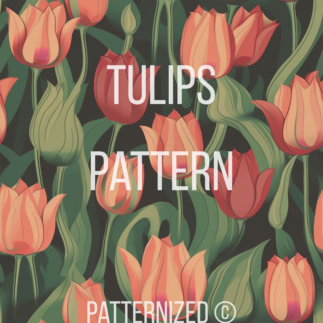 Beautiful Tulip Digital Paper - Pattern - Seamless Tulip Pattern ...