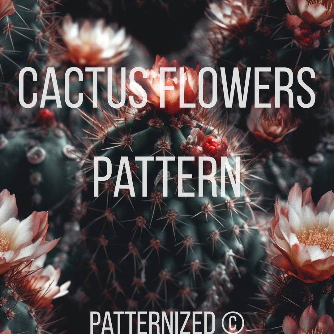 Cute Cacti Flower Digital Paper Pattern Seamless Cactus Flower Pattern ...