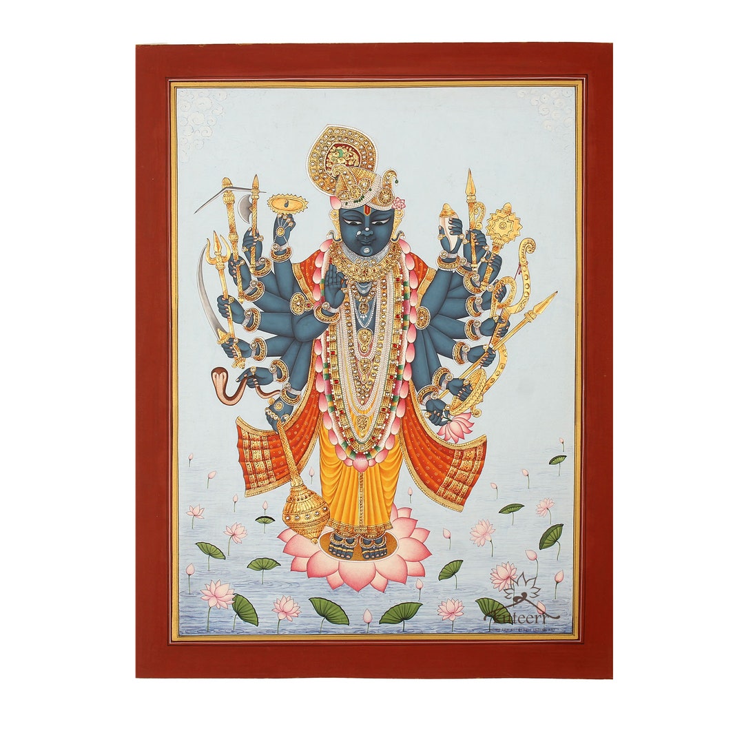 Sudarshan Swaroop Shreenathji Original Handpainted Real Gold Foil ...