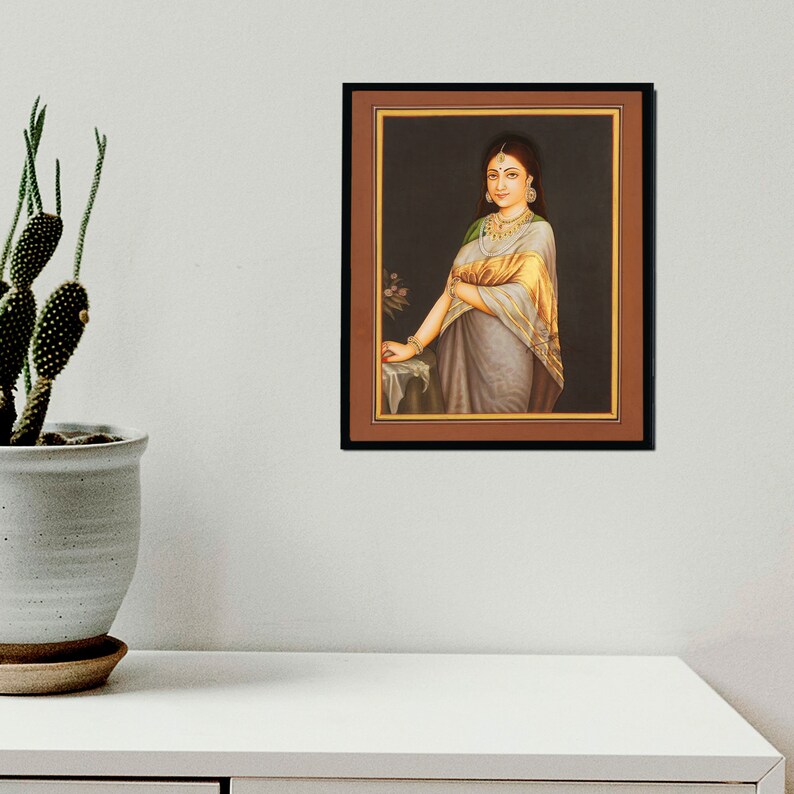 Famous Raja Ravi Varma Indian Miniature Real Gold Foil Hand - Etsy