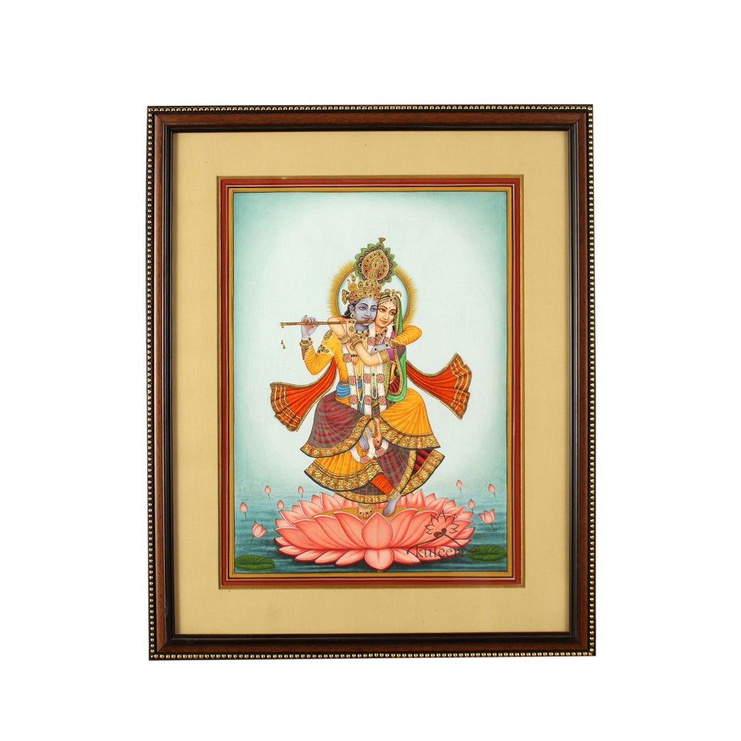 Radha Krishna Yugal Painting Real Gold Foil Embossed Original ...