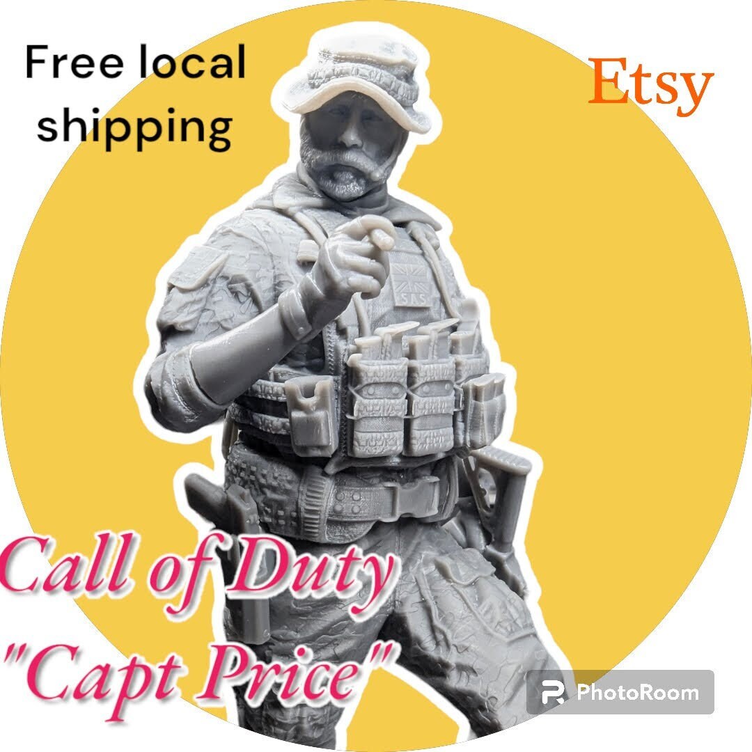 Call of Duty COD Capt Price Unpainted 3D Figure Resin Scale 1/10 Fan ...