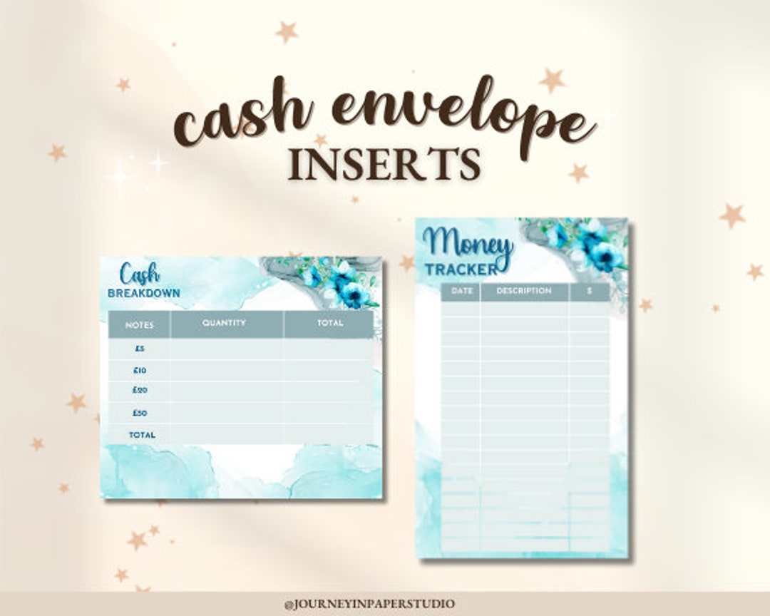 Simple Chic Budgeting Inserts | Cash Trackers | Printable Insert | Cash ...