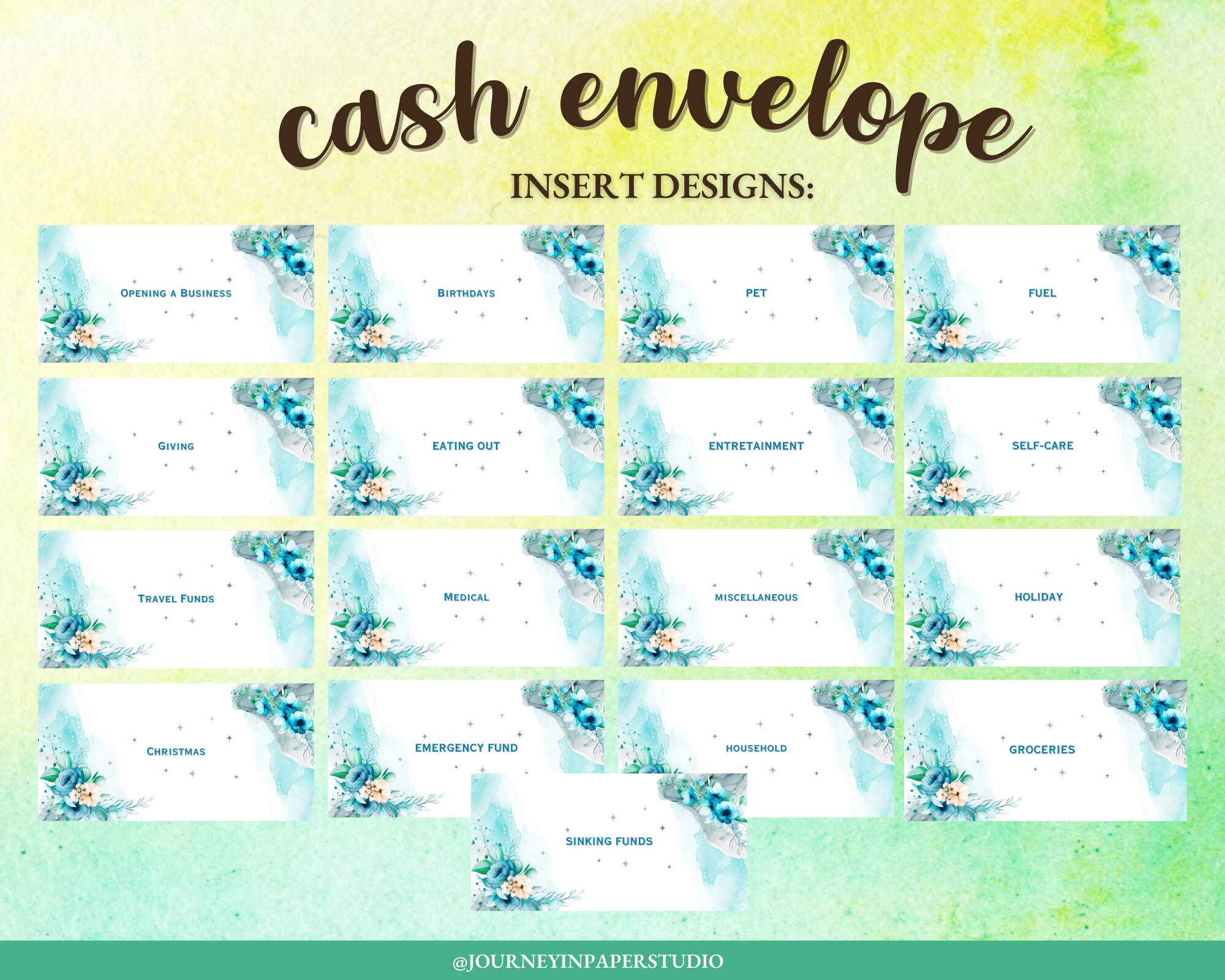 A6 Budget Binder Envelope Inserts | Budget Binder Inserts for Cash ...