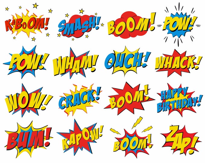 Comic Clipart , Superhero Clipart , Superhero Bubbles , Comic Text ...