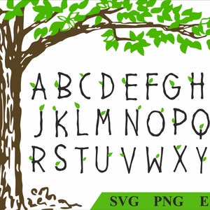 Forest Alphabet - Trees Alphabet - SVG PNG Bundle - Natural Decor ...
