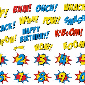 Comic Style Action Bubbles SVG Clipart - Comic Cartoon Style PNG Bundle ...