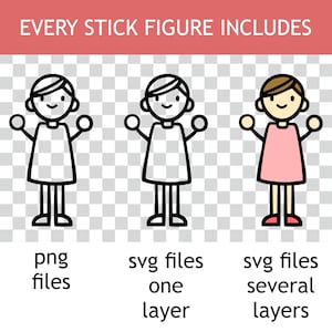 Stick Family Figures Clipart - SVG & PNG Stick People Clipart - Cricut ...