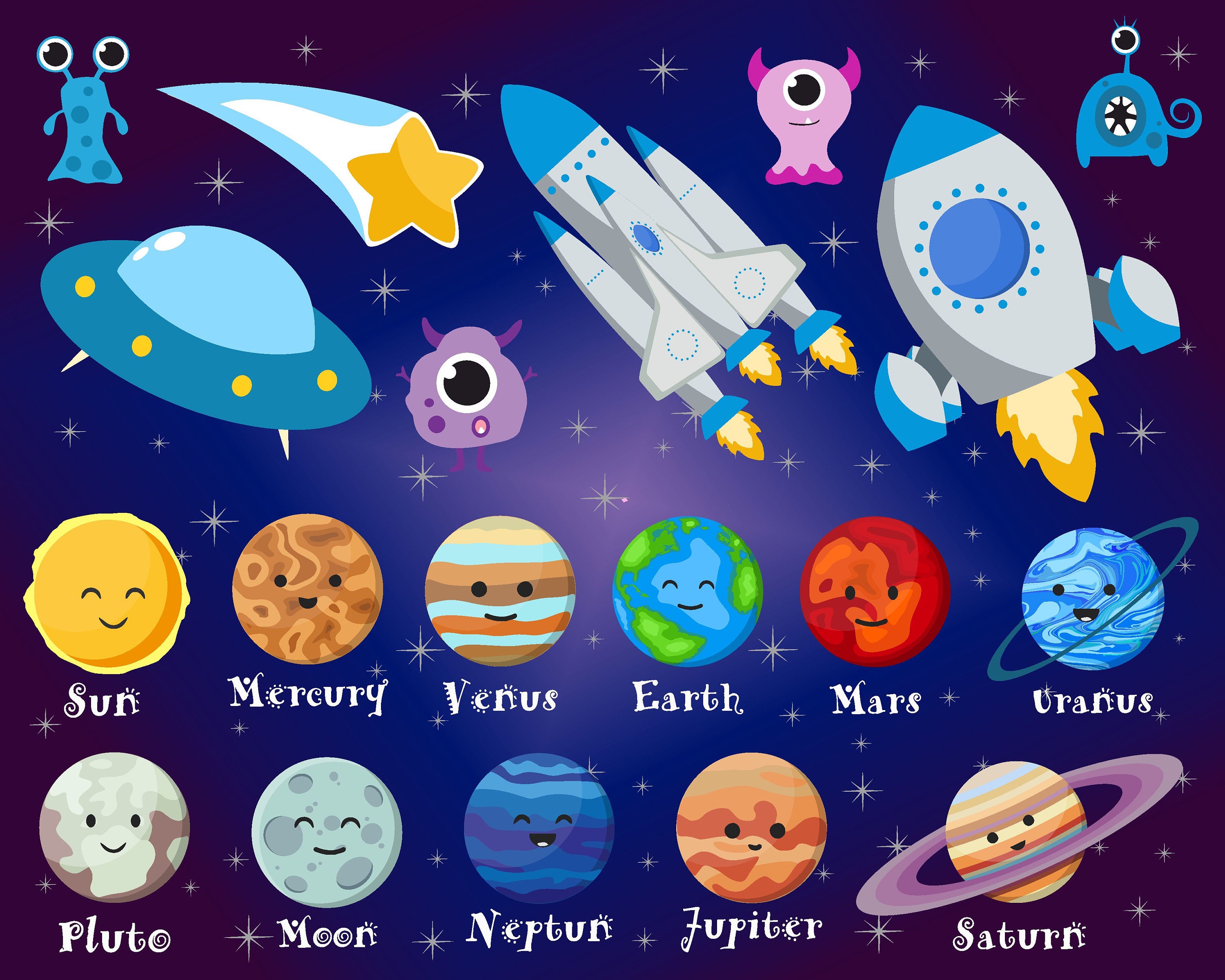 Kids in Space SVG Clipart Boy Astronaut Galaxy Clipart - Etsy