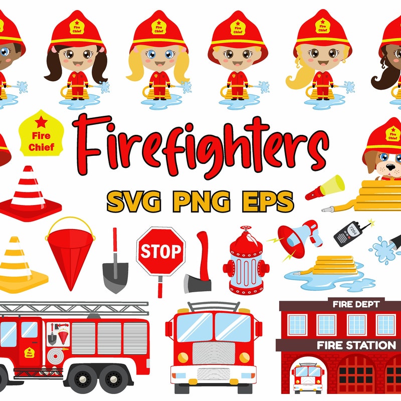 Firefighter Svg - Etsy