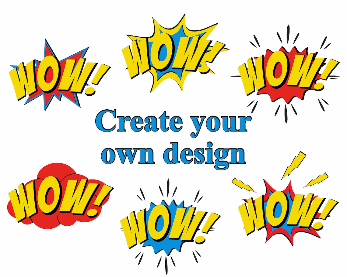 Comic Style Action Bubbles SVG Clipart - Comic Cartoon Style PNG Bundle ...