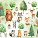 Watercolor Woodland PNG Clipart Transparent Woodland Animals PNG Bundle ...