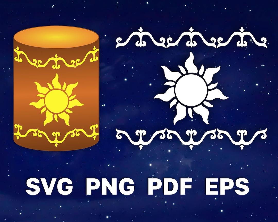 Princess Sun SVG - Sun Lantern Svg - INSTANT DOWNLOAD - Cricut Outline ...