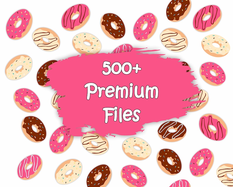 Donuts SVG Clipart Donut Font Alphabet Digital Donuts Bundle Doughnut ...