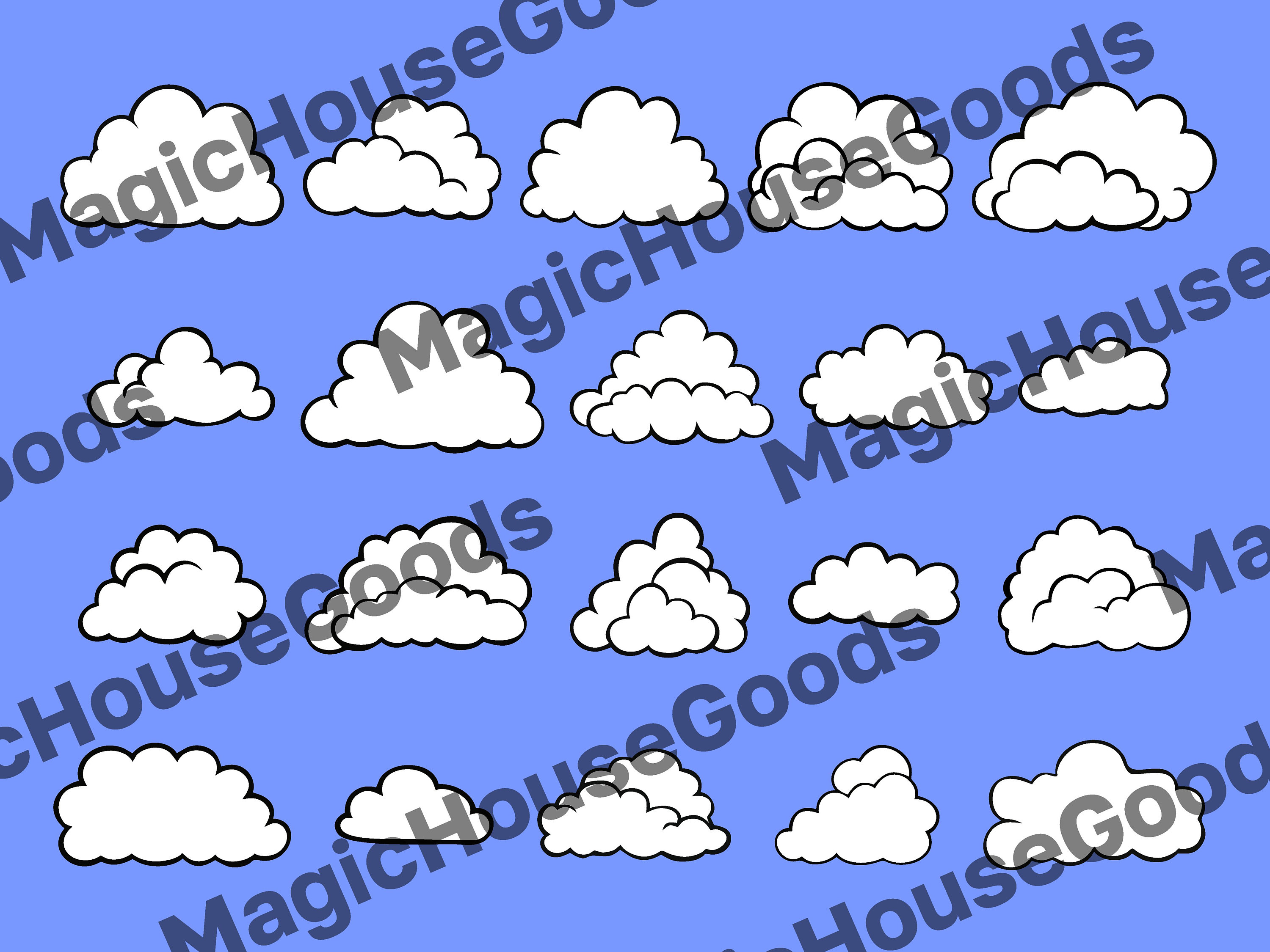 Nubes SVG Clipart Paquete de nubes vectoriales Archivos de - Etsy México