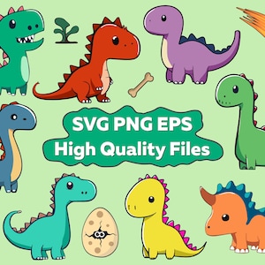 Dinosaur Clipart - SVG - PNG - EPS - Digital Cute Dinos Clip Art ...