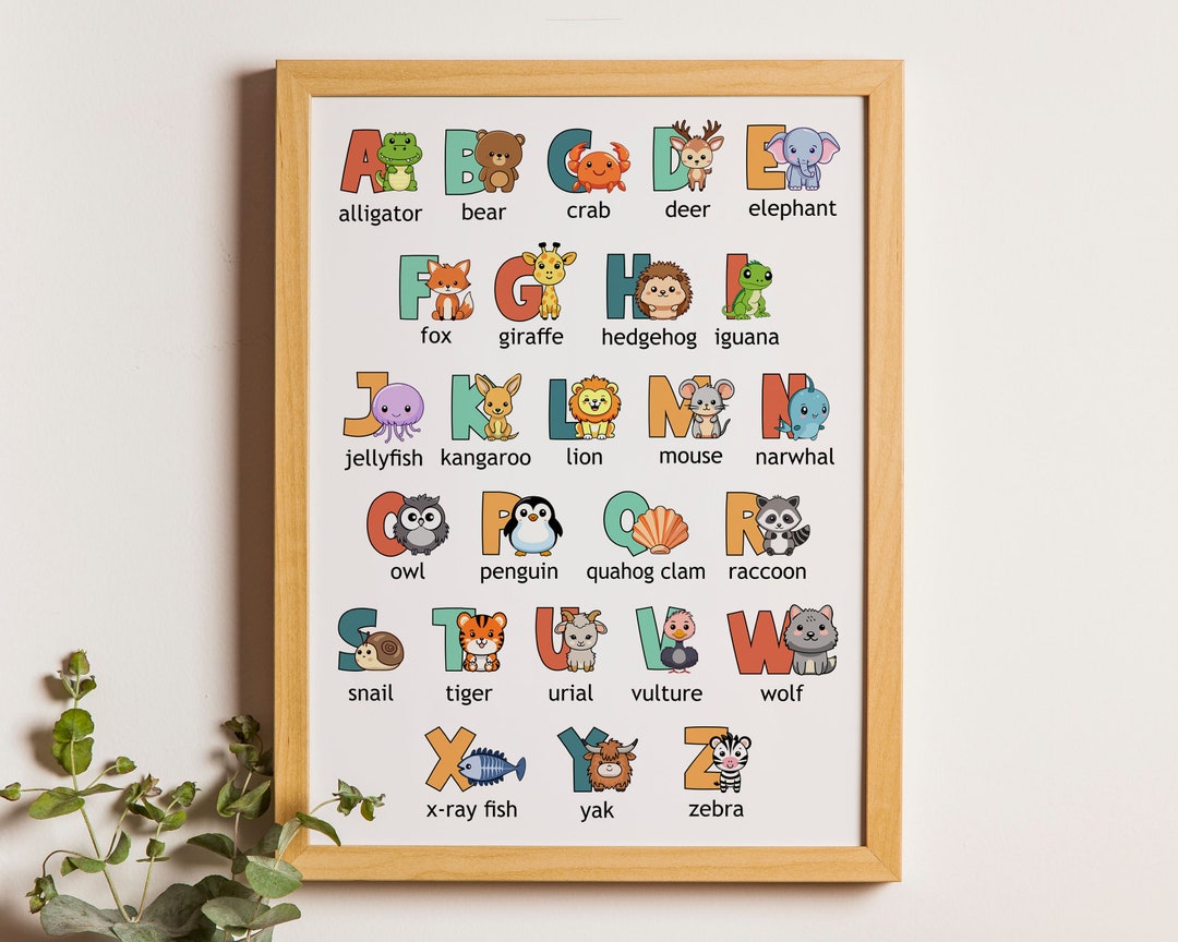 Animals Alphabet Bundle - Cute Animals PNG & SVG Clipart - Animal ...
