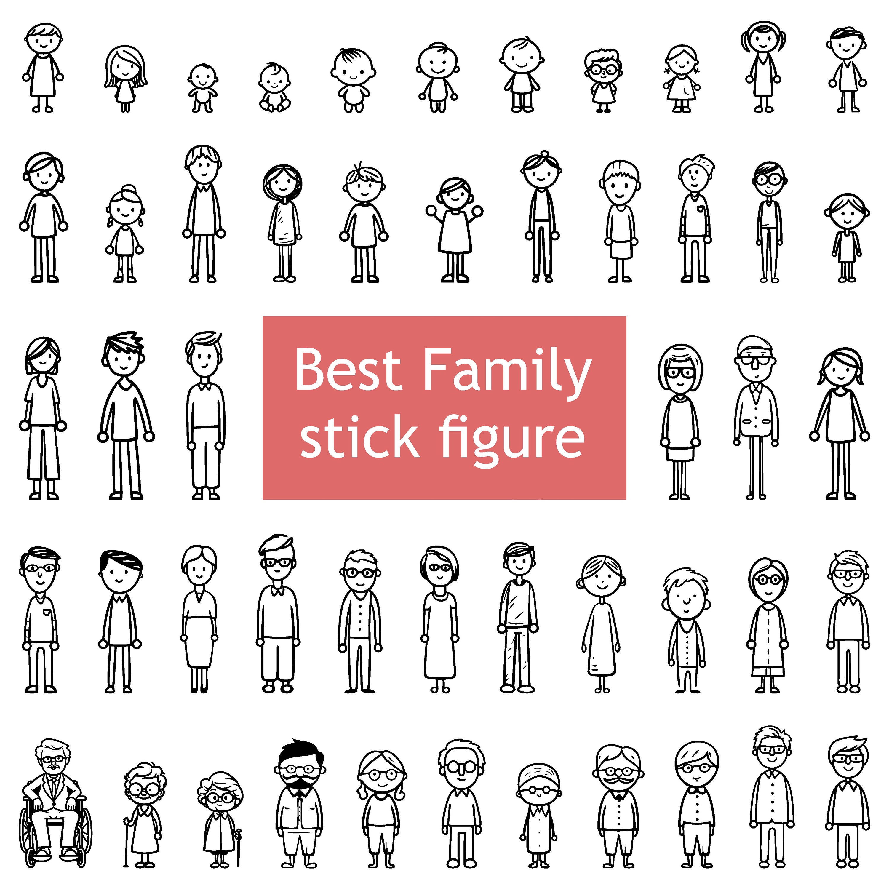 Family Stick People Clip Art
