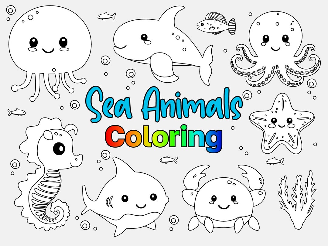 23 Sea Animal Coloring Pages for Kids - Kids Party Games - Cute Sea ...