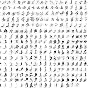 300 Hojas y Ramas SVG Clipart - Paquete de vectores de hojas - Greenery ...